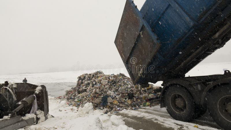 Loading the Container with Waste on a Special Machine .Recycling Plant ...