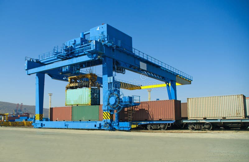 Loading of containers stock image. Image of turn, lift - 16643805