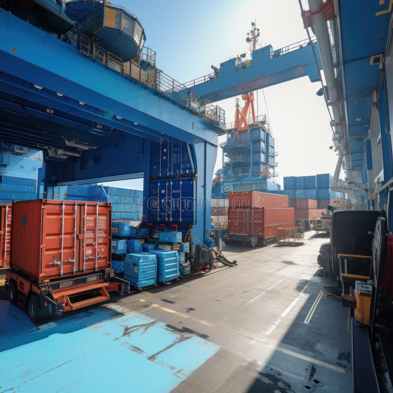 Loading Containers on a Cargo Ship Stock Photo - Image of export ...