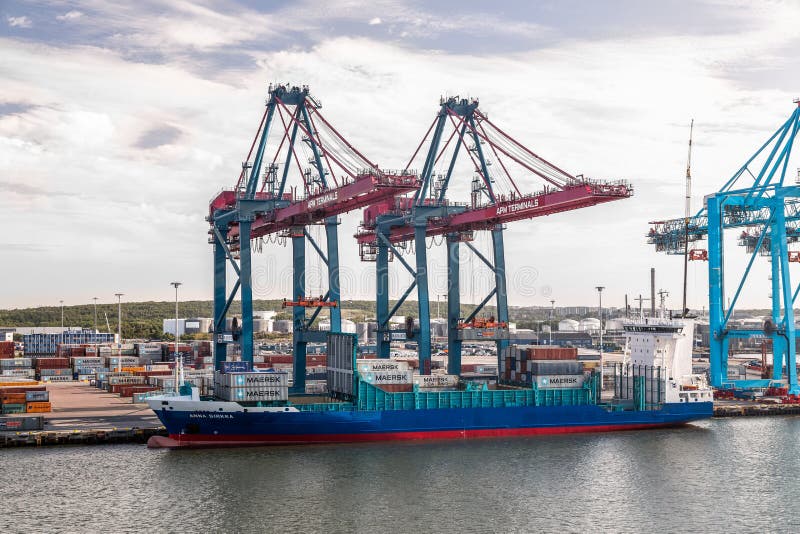 Loading of containers. editorial photography. Image of harbor - 57751867