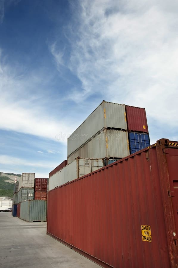 Loading of containers stock photo. Image of freight, equipment - 33715616
