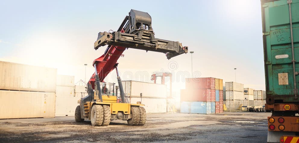 Loading Contractor, Logistics and Cargo Containers at Storage in ...