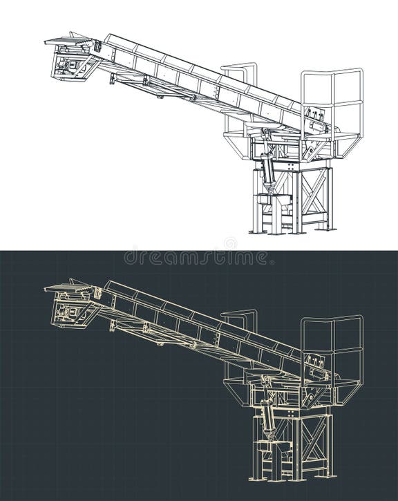 Loading Conveyor with Hydraulically Adjustable Angle Isometric Drawings ...