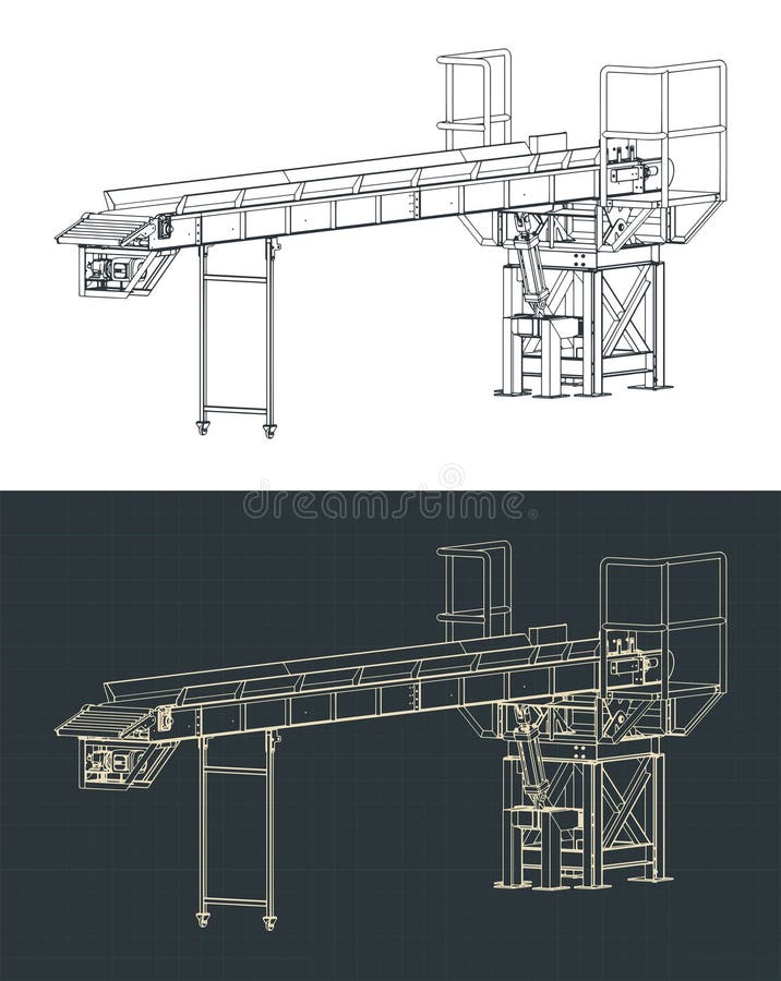 Loading Conveyor with Hydraulically Adjustable Angle Isometric Drawings ...