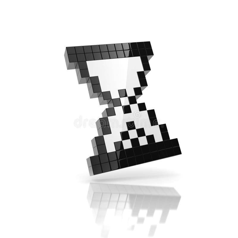 Loading 3d Icon - Pixelated Hourglass Stock Illustration - Illustration ...