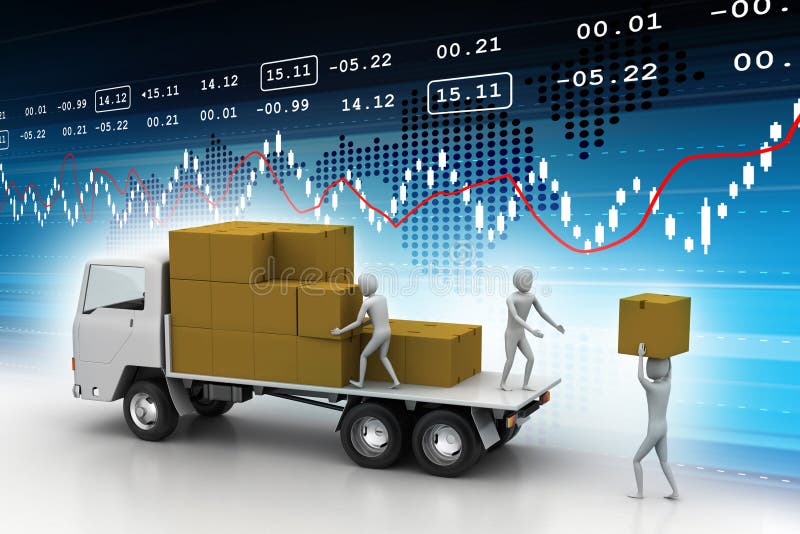 Loading and Delivery of Goods Stock Illustration - Illustration of ...