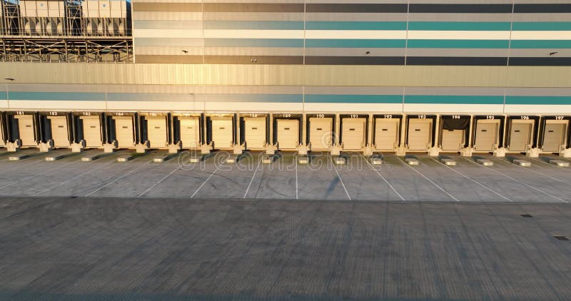 Loading Dock at Distribution Center. Logistics and Loading of Trucks ...