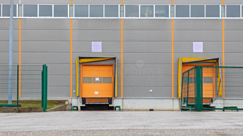 Loading Dock Doors stock image. Image of commercial - 193333497