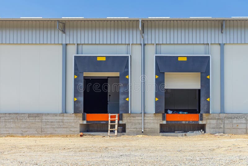 Loading Dock Doors Warehouse Stock Image - Image of balkans, business ...