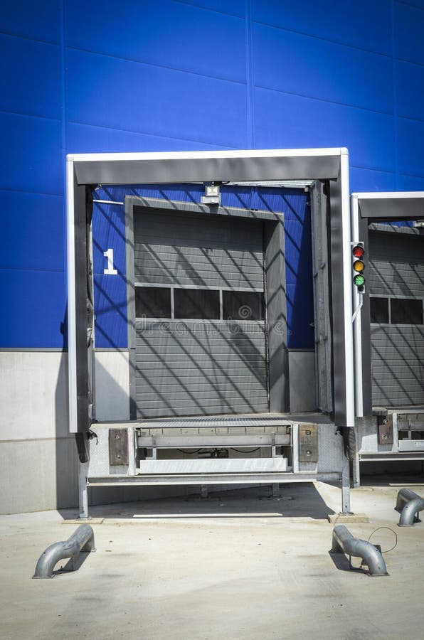 Loading Ramp Doors At Distribution Center. Modern Logistics Center ...
