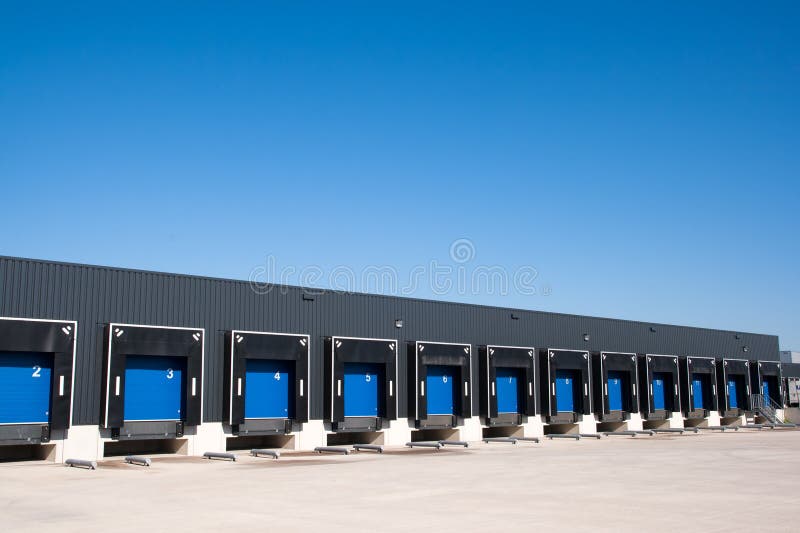 Many loading docks stock image. Image of commercial, gates - 7226077