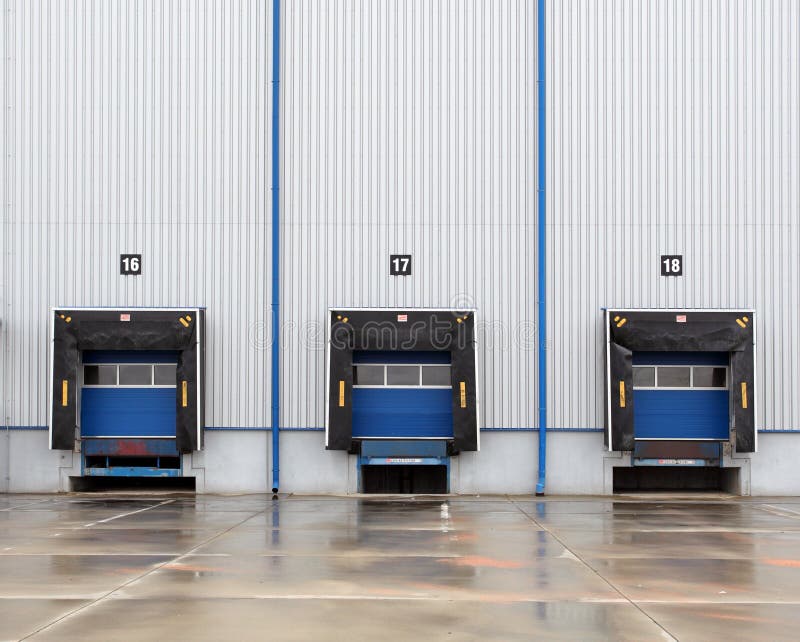 Row of old loading docks stock photo. Image of business - 28992728