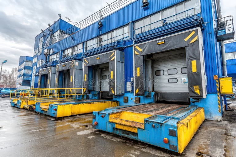 The Loading Docks of a Large Warehouse Feature Industrial Loading ...