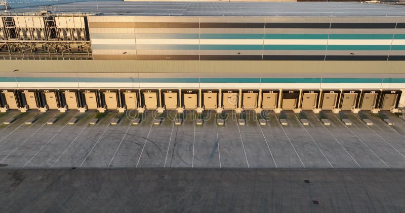 Loading Docks for Trucks at Distribution Warehouse. Logistics and ...