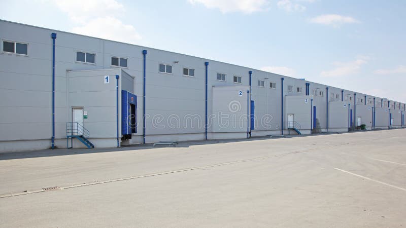 Loading Docks Warehouse stock image. Image of exterior - 175527299