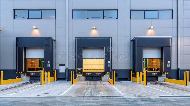 Loading Docks of a Warehouse Stock Illustration - Illustration of ...