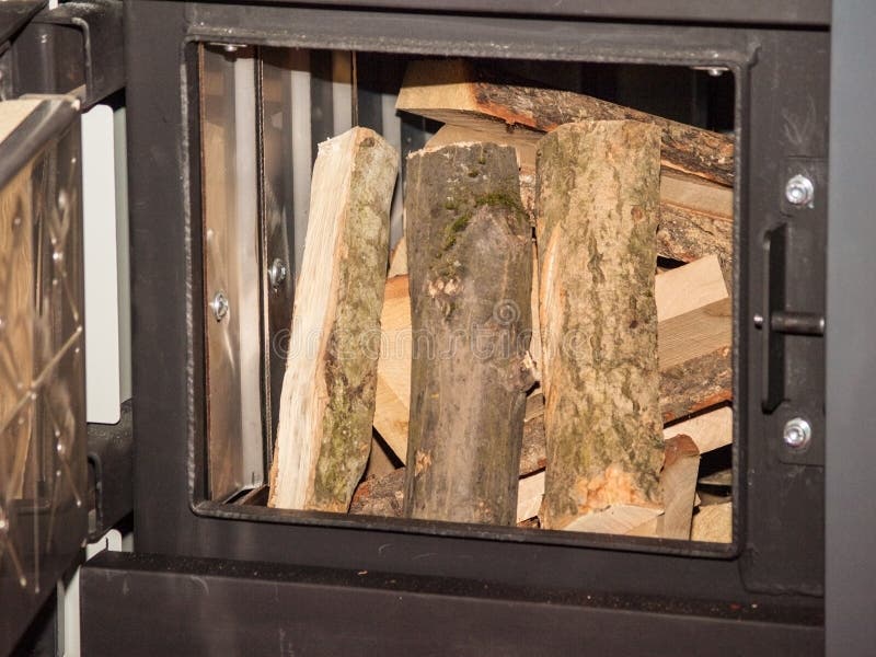 Loading Door - Solid Fuel Boiler with Trays for Ignition Stock Image ...
