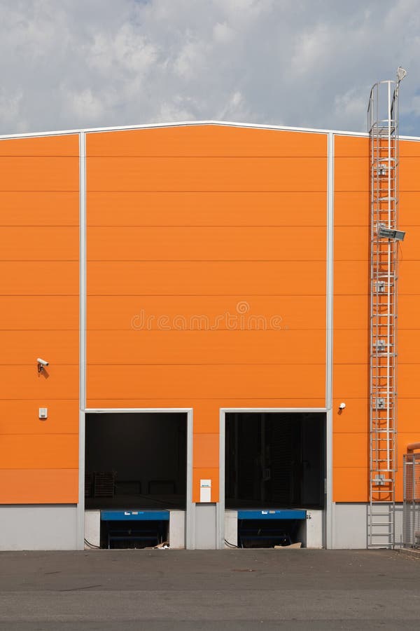 Loading Doors Warehouse stock image. Image of distribution - 166317801