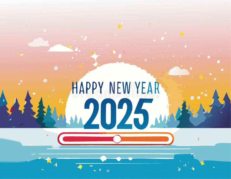 LOADING 2025 Download Bar with Summer Backround of Lake Forest Sky ...