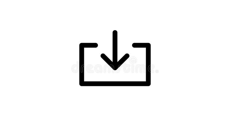 Loading Downloading Icon. Simple Flat Loop Animation of an Outline ...