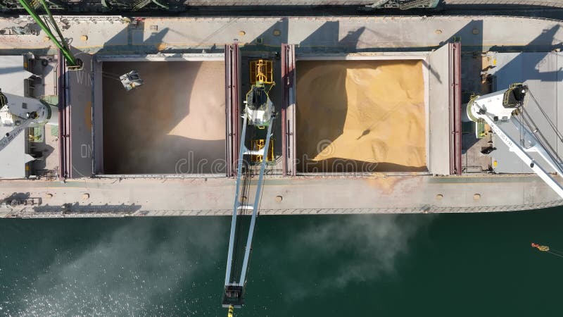 Ship with Wheat in the Port Concept. Ships with Wheat in the Seaport ...