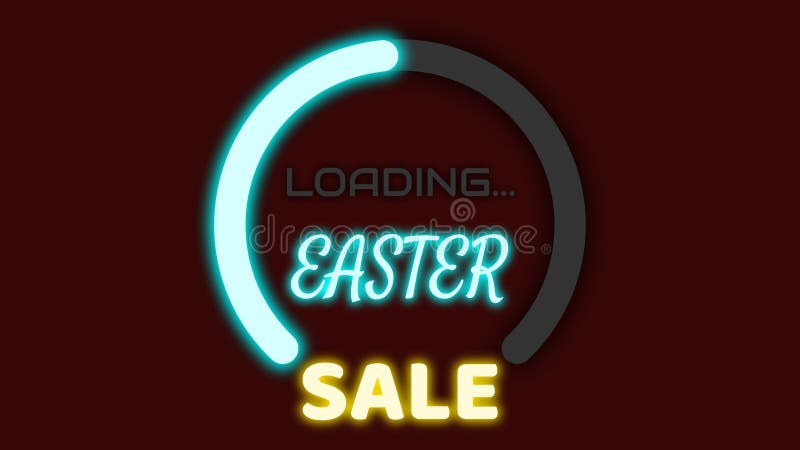 Loading Easter Sale Sign in Bright Neon Light Stock Illustration ...