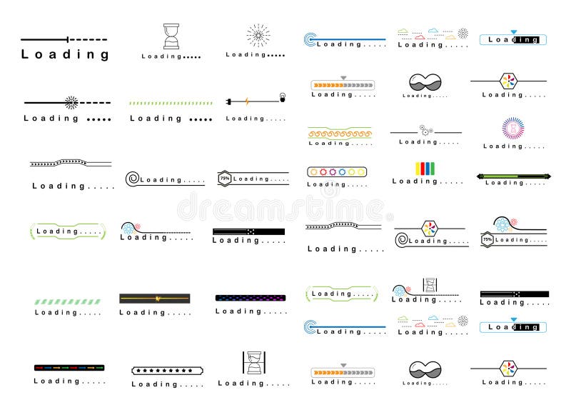 Loading Element Asset for App Web Ui Ux Design Big Set Stock Vector ...