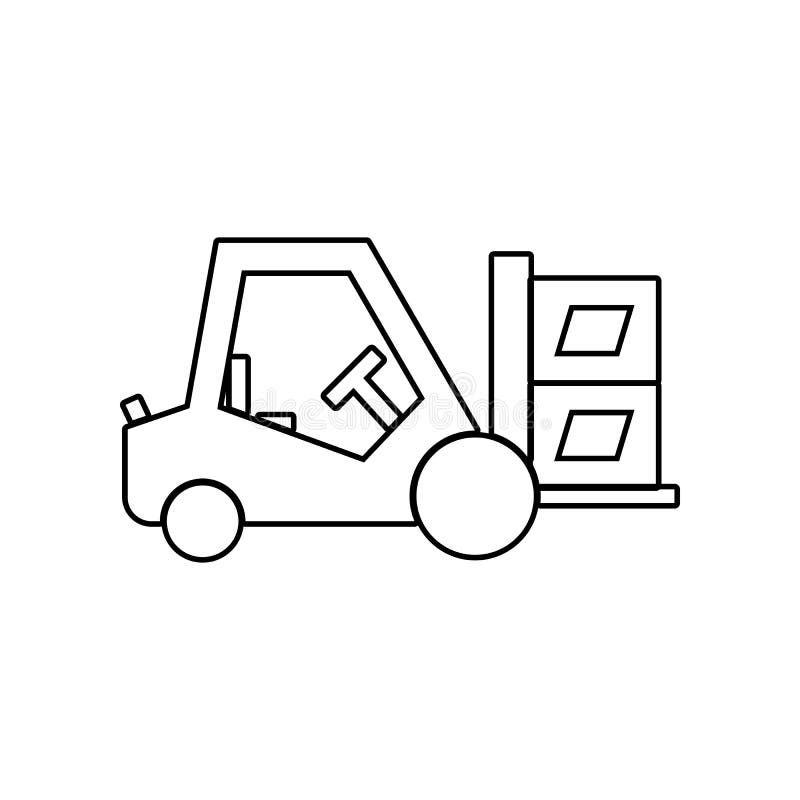 Loading Equipment with Packing Box Icon. Detailed Set of Logistic Icons ...