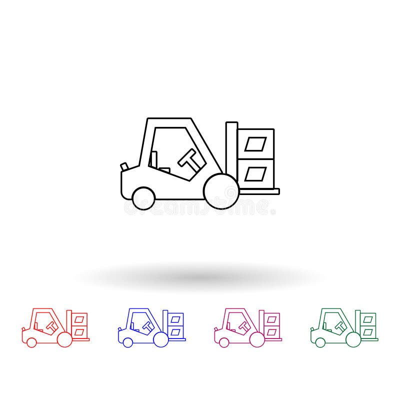 Loading Equipment with Packing Box Icon. Detailed Set of Logistic Icons ...