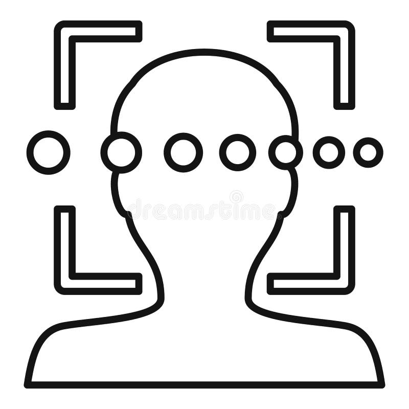 Loading Face Recognition Icon, Outline Style Stock Vector ...