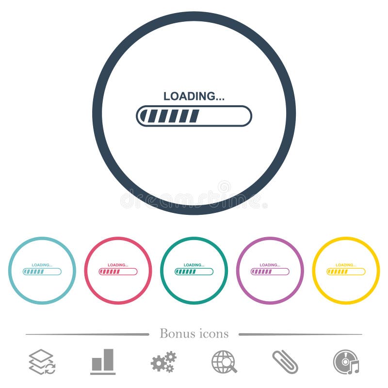 Loading Flat Color Icons in Round Outlines Stock Vector - Illustration ...