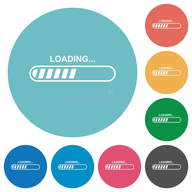 Loading flat round icons stock vector. Illustration of loader - 194599981
