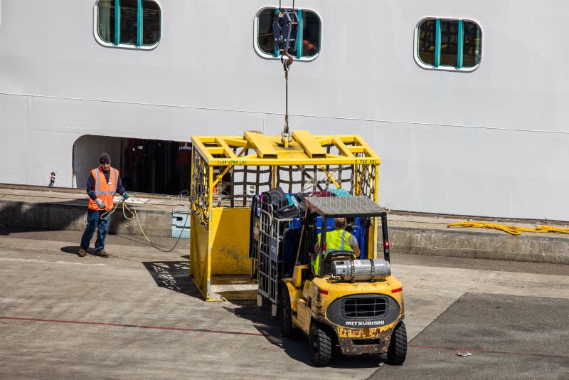 Loading Freighter editorial image. Image of dock, cruise - 74781155