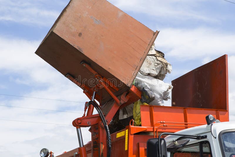 Loading Garbage from the Tank Stock Image - Image of recycle, driver ...