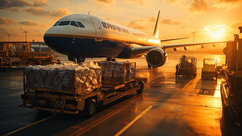 Loading of Goods on Board a Cargo Plane, Airport , Business Logistic ...