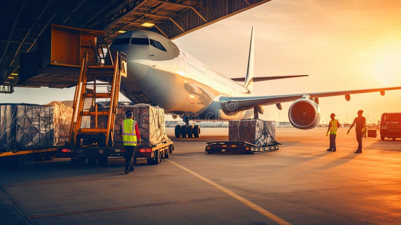 Loading of Goods on Board a Cargo Plane, Airport , Business Logistic ...