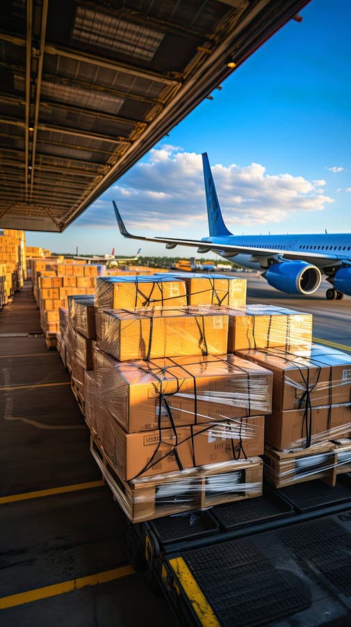 Loading of Goods on Board a Cargo Plane, Airport , Business Logistic ...