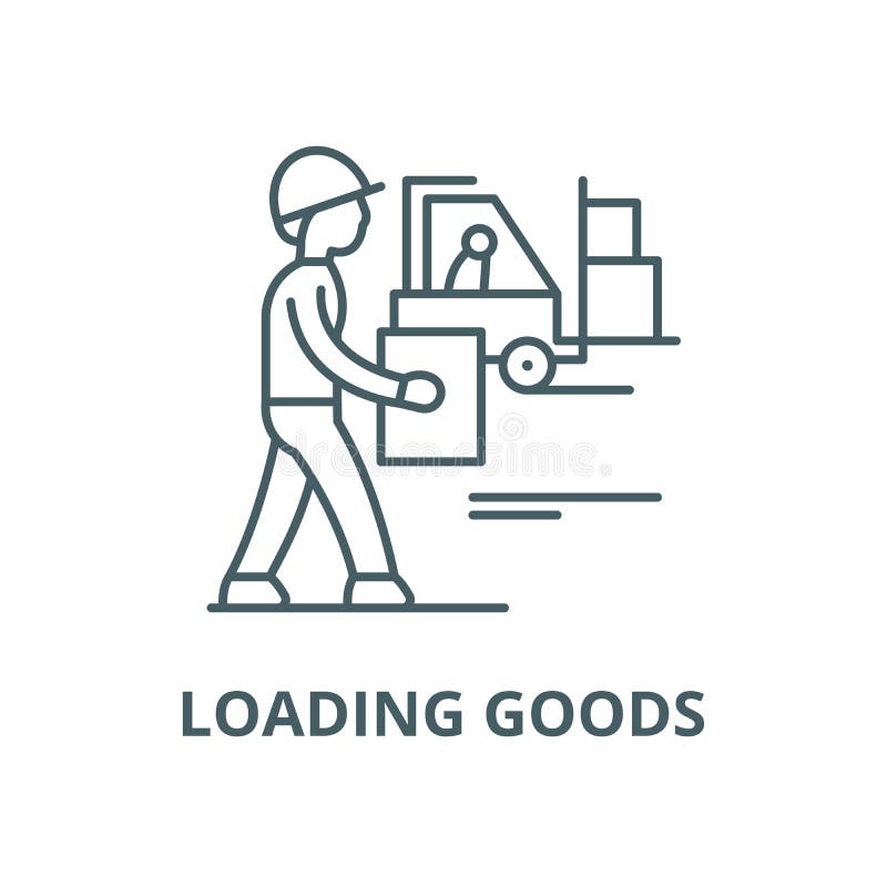 Loading Goods Vector Line Icon, Linear Concept, Outline Sign, Symbol ...