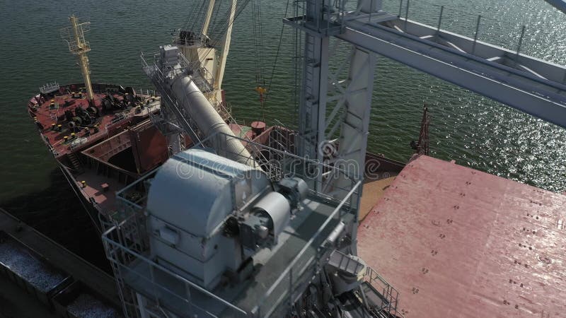 Loading of Grain by a Loader. Harvest Season, Work in the Field Stock ...