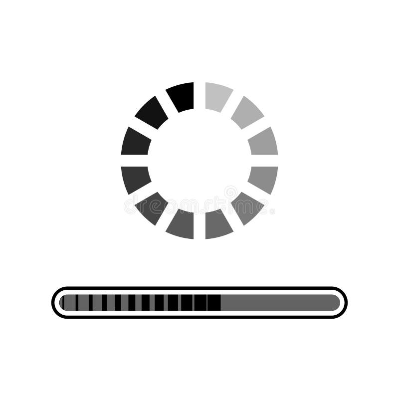 Progress Loading Bar Grey Icons Stock Vector - Illustration of progress ...