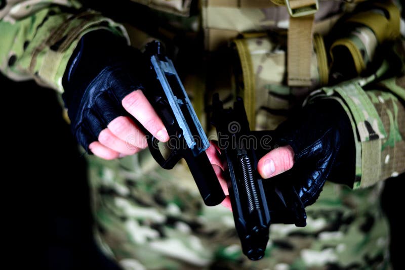 Loading a gun stock image. Image of preparation, dangerous - 45993555