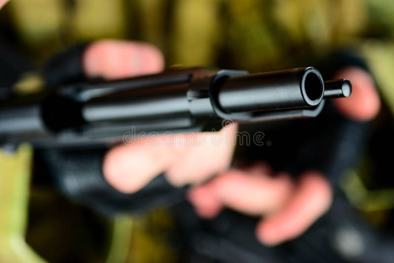 Revolver Gun Fired with Muzzle Flash Stock Image - Image of self ...