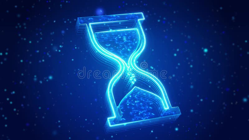 Loading Hourglass Text Future Digital Technology Ai Cyber Space Deep ...