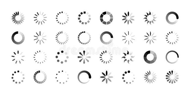Loading Icon, Circle Progress Bar, Buffer Loader, Preloader Vector Set. Circle Load Symbols ...