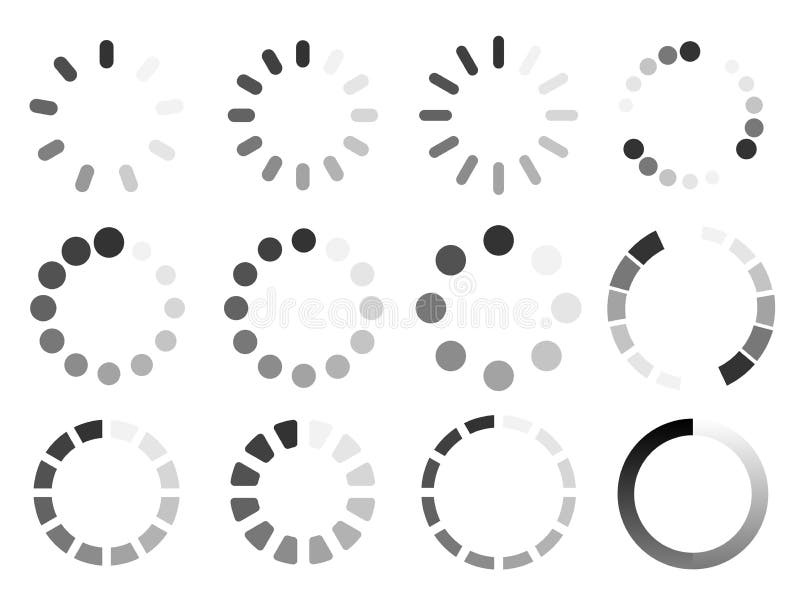 Loading Icon Collection Set. Vector Illustration Preloaders Stock ...
