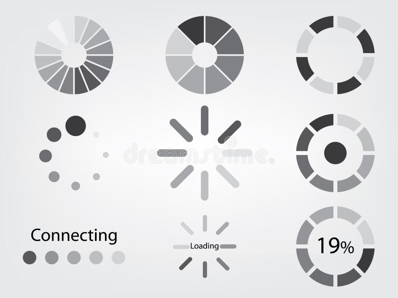 Loading and Buffering Icon Set. Preloaders Stock Vector - Illustration ...
