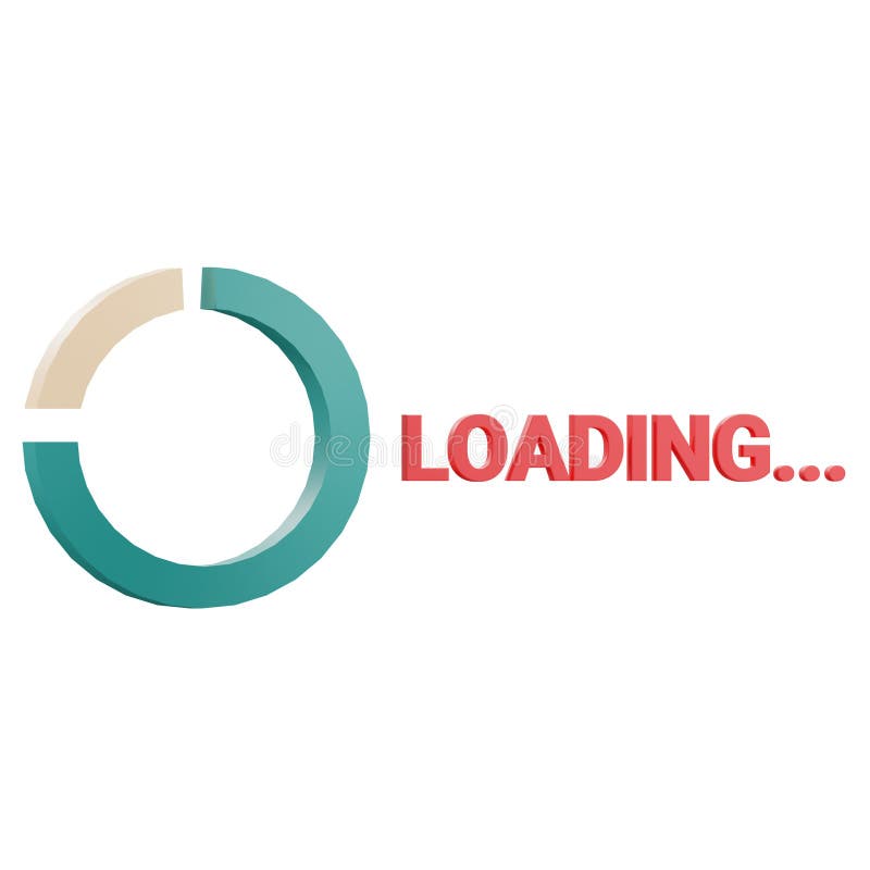 3d Render Loading Icon on Transparent Background Stock Illustration ...