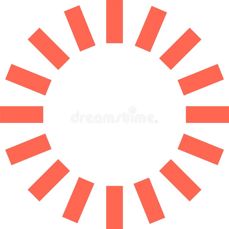 Loading Icon Featuring Coral Colored Bars Rotating in a Circular Motion ...