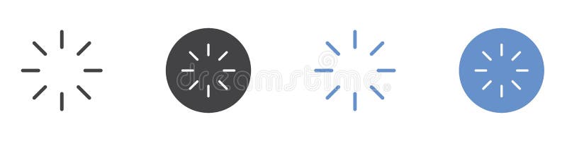 Loading Icon Flat Set in Black and White Color Stock Vector ...