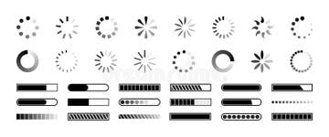Loading Icon, Progress Bar Buffer Loader, Preloader Vector Set. Upload and Download Symbols ...